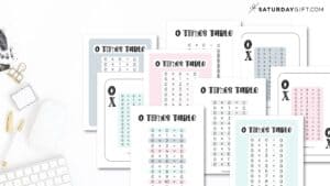 0 Times Table Chart - 10 Cute & Free Printables | SaturdayGift