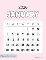 Colorful Calendar 2026 - Adorable Free Printables