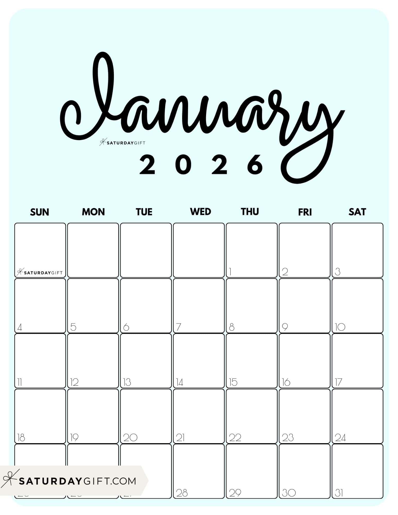 Pretty Pastel Calendars 2026 - Cute Free Printables