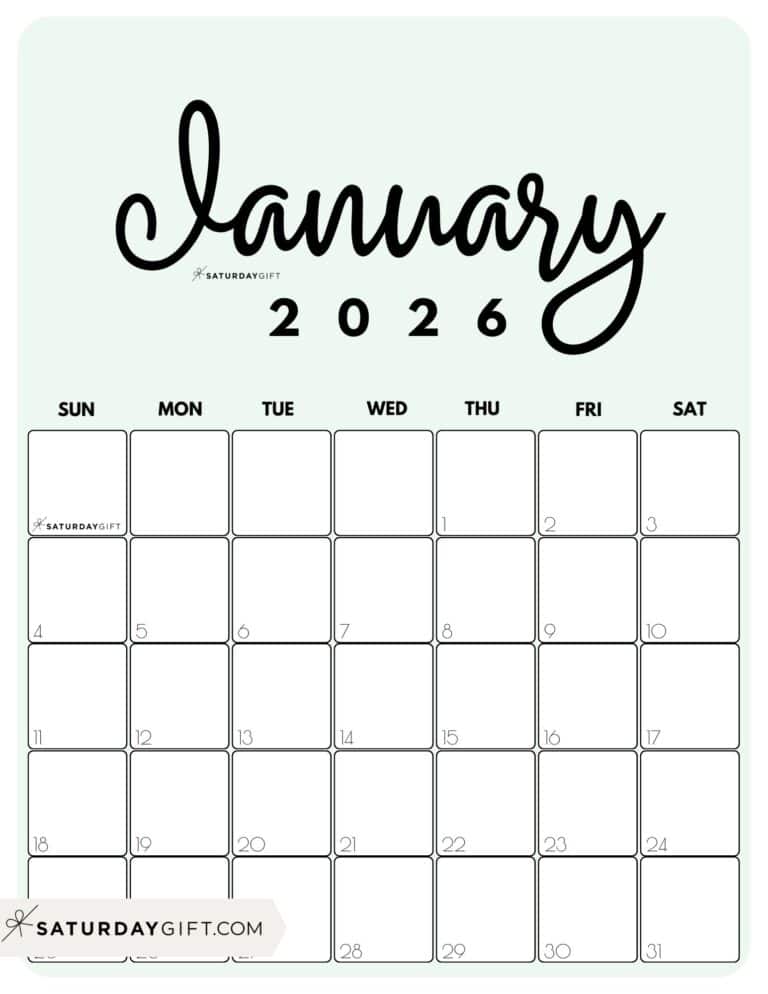 Pretty Pastel Calendars 2026 - Cute Free Printables