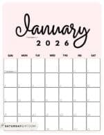 Pretty Pastel Calendars 2026 - Cute Free Printables