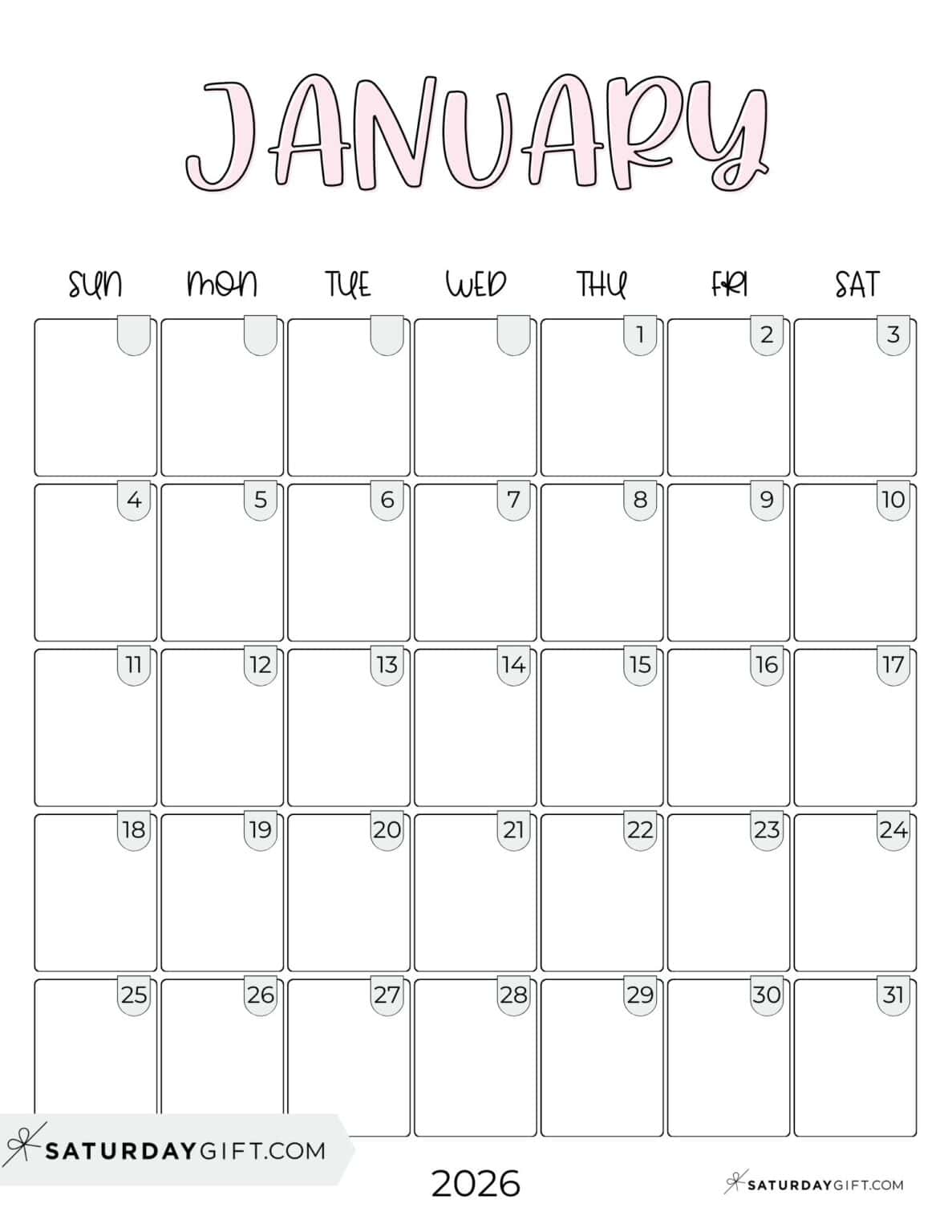 Cute 2026 Calendar Templates - Minimal Yet Adorable Printables