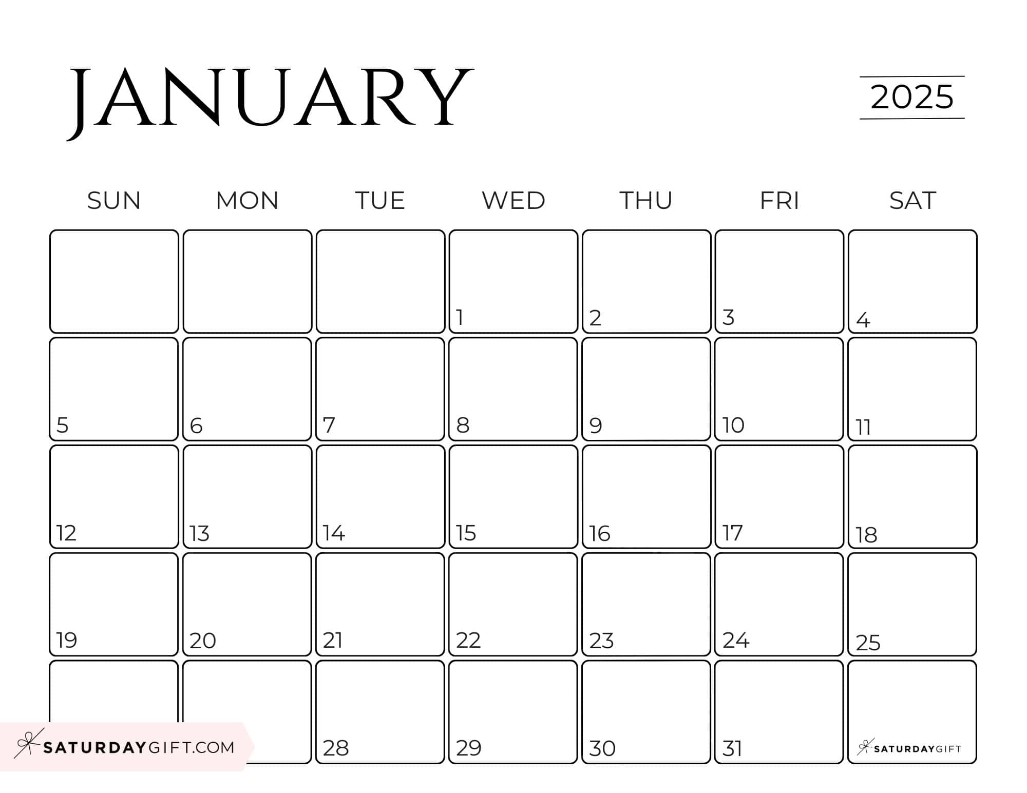 Cute Printable January 2025 Calendar - Brena Clareta Cute Printable January 2025 Calendar - Brena Clareta