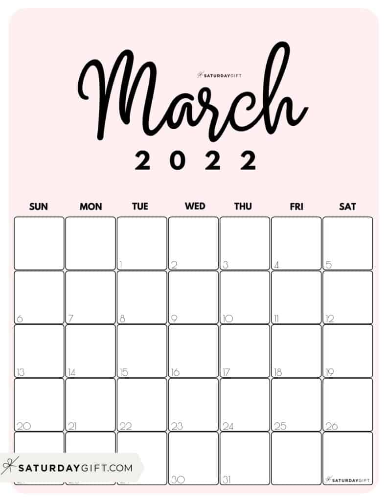 March Calendar Cute Free Printable March 2022 Calendar Designs