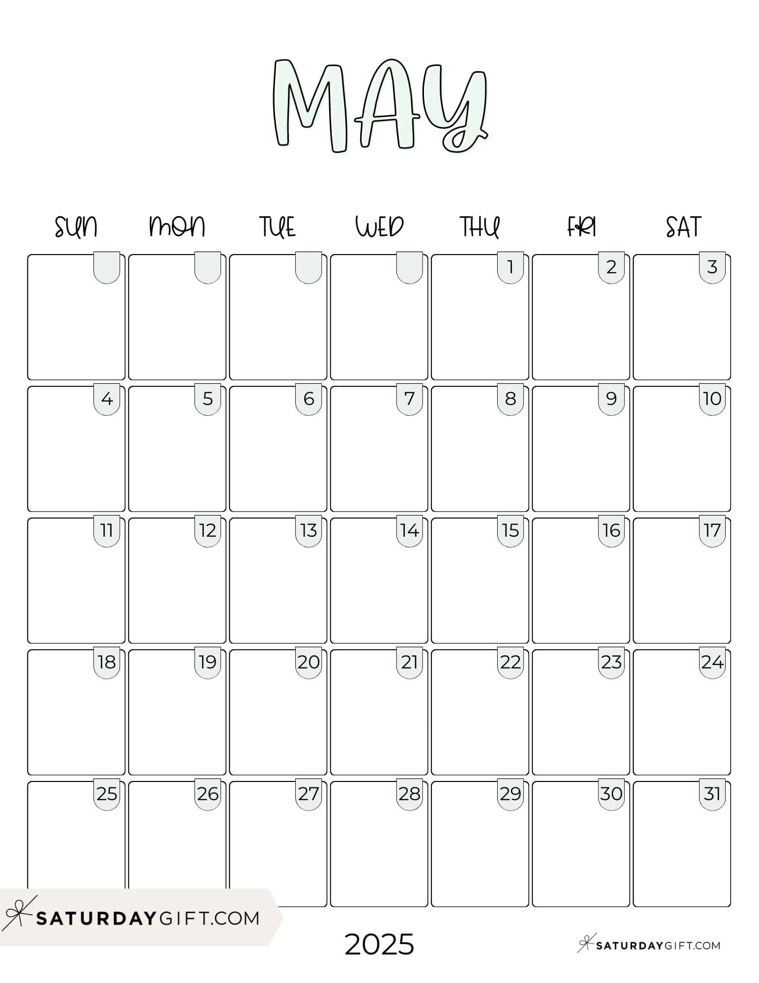Cute Calendar Template 2025 - Free Aesthetic Printables