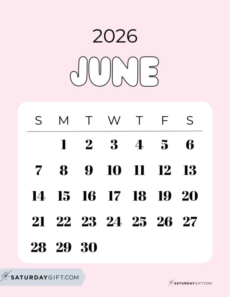 June 2026 Calendars - 23 Cute & FREE Printables