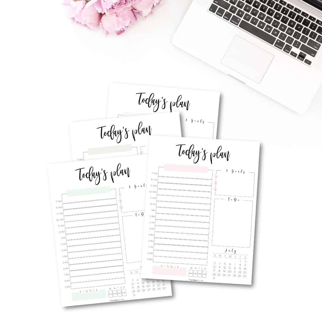 Today's Plan Printables for 2026 - 12 Cute Free Daily Planners