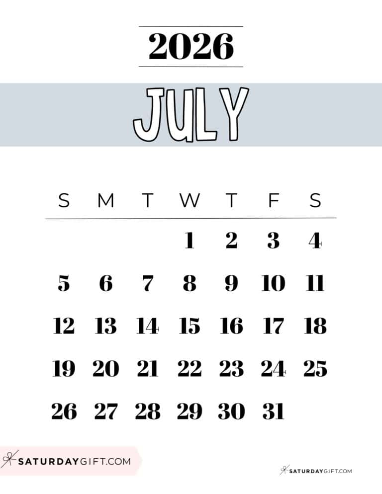 Basic Grey Calendar Template 2026 - Free Printable