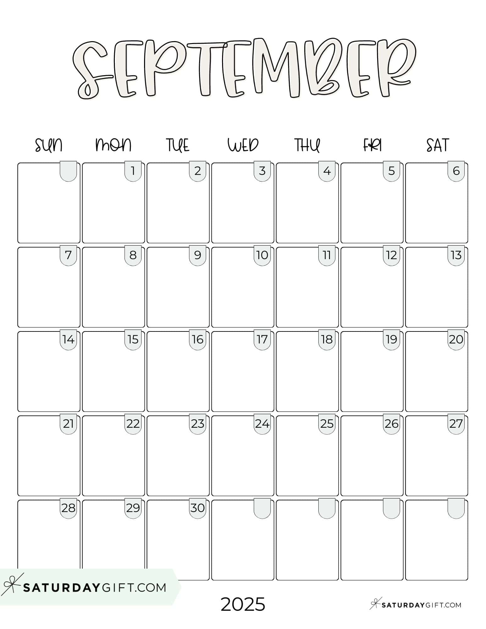 Cute Calendar Template 2025 - Free Aesthetic Printables