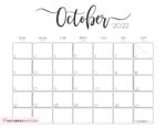 October Calendar - Cute (&Free) Printable October 2022 Calendar Designs