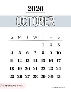 Basic Grey Calendar Template 2026 - Free Printable