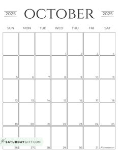 Simple Calendar Template 2025 - Free Printable Vertical Calendar