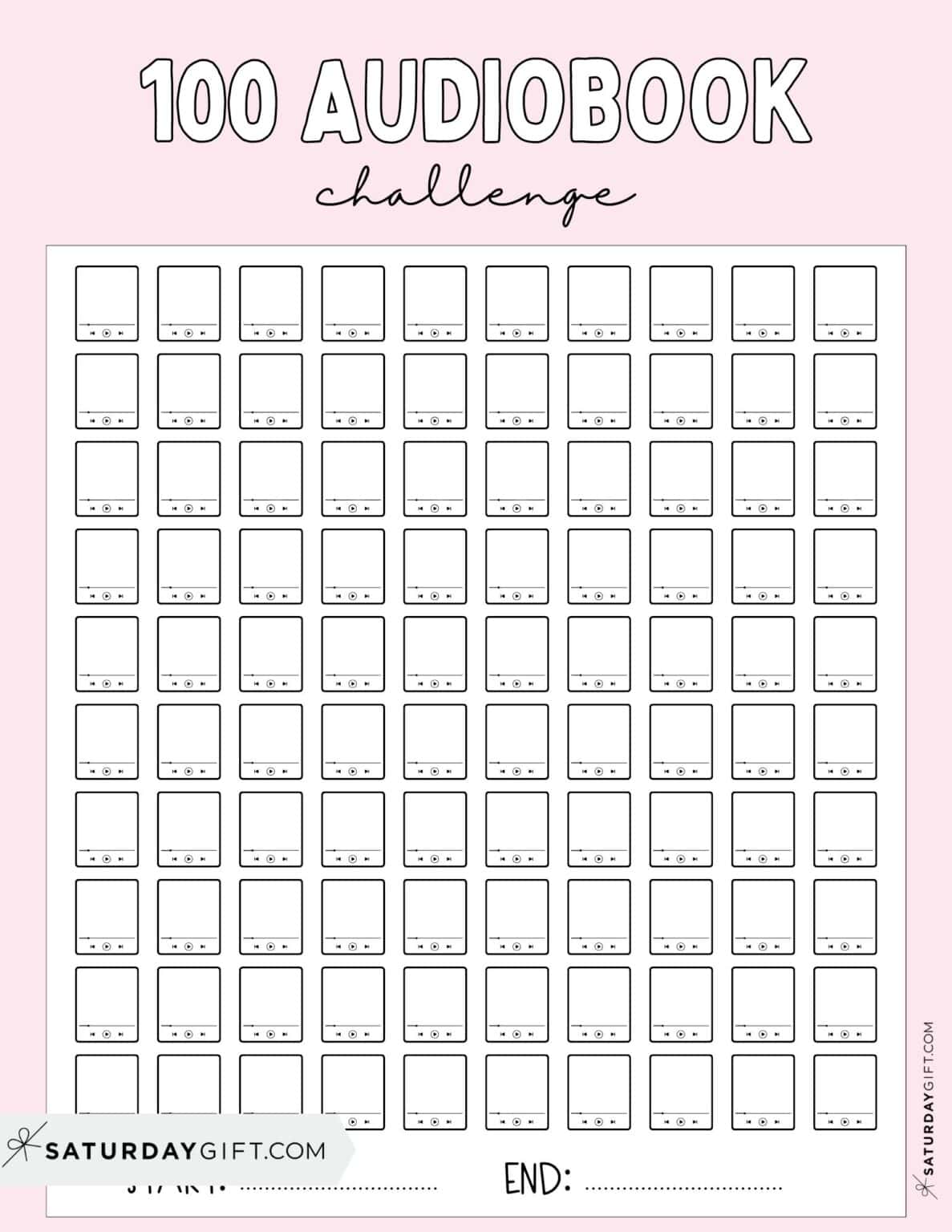 100 Book Challenge Template - 34 Free printables | SaturdayGift
