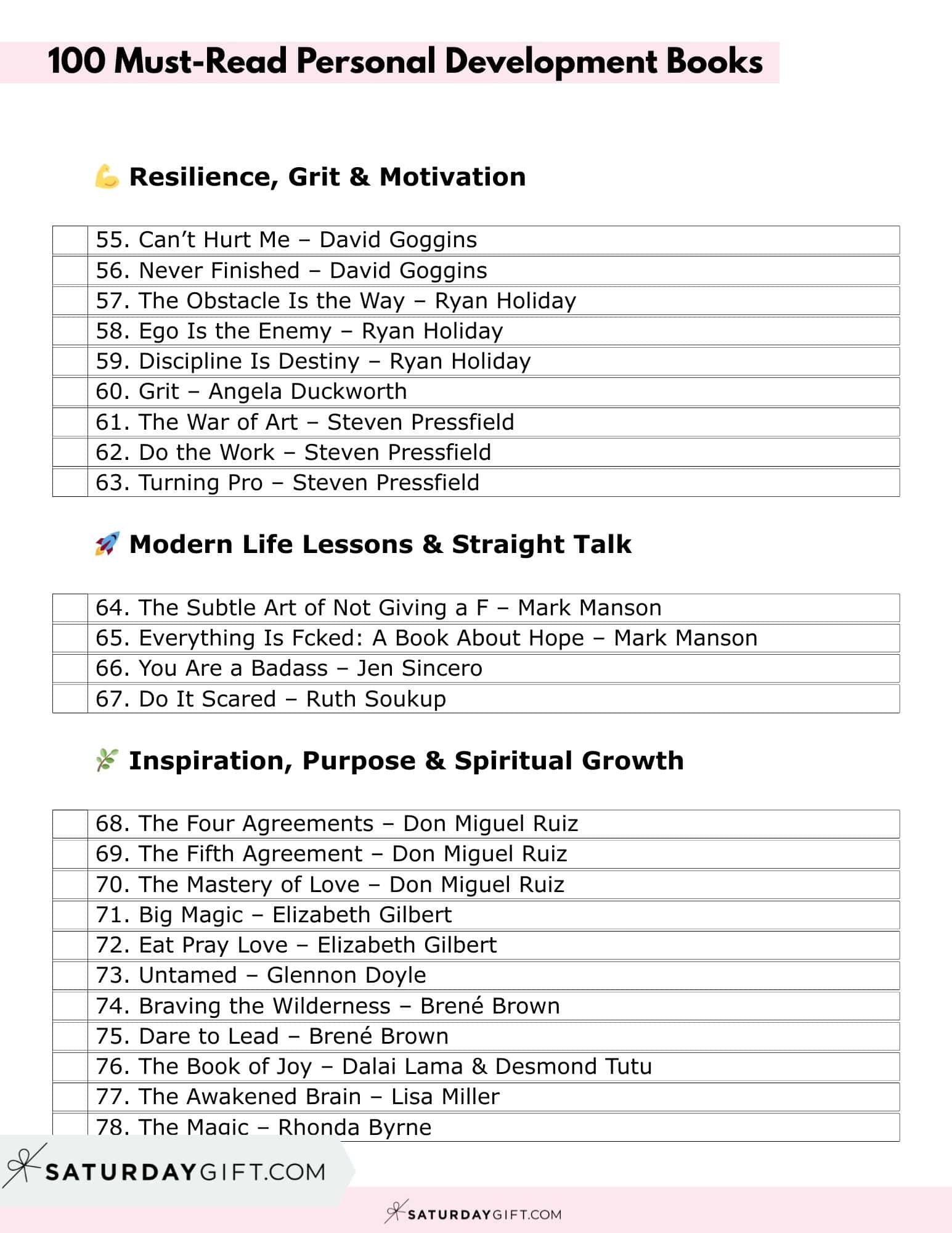 100 Best Books To Read for Personal Development + Printable List