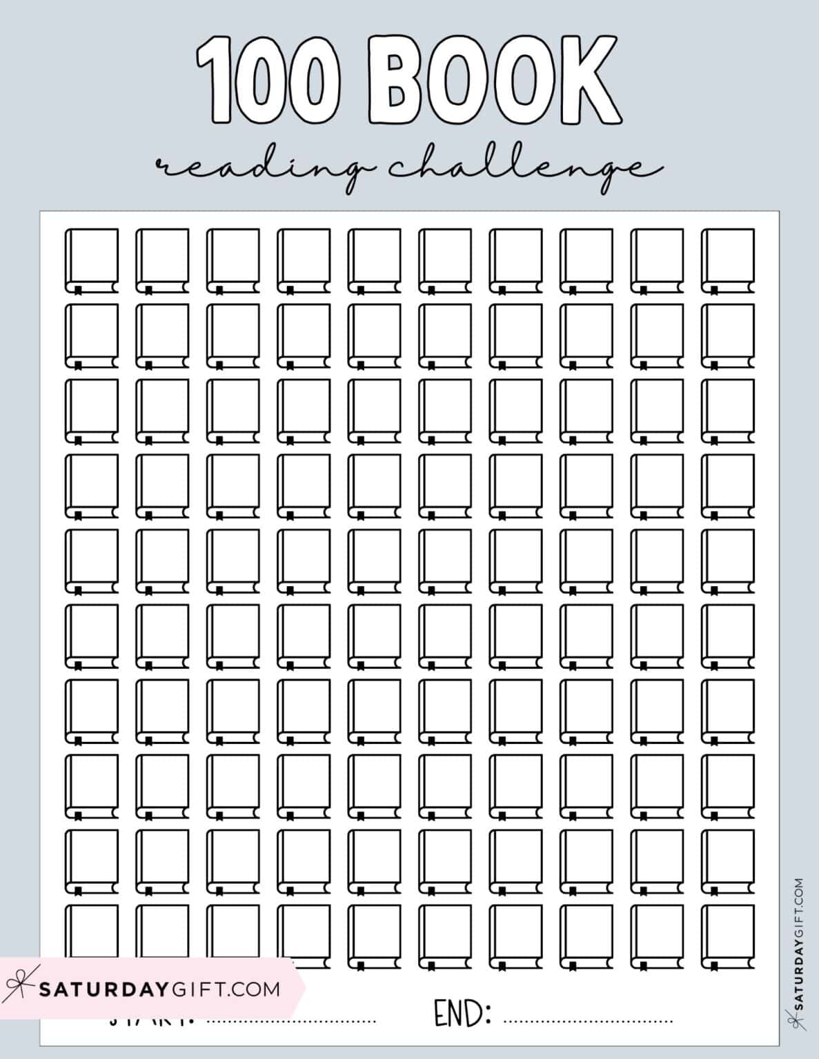 100 Book Challenge Template - 34 Free printables | SaturdayGift