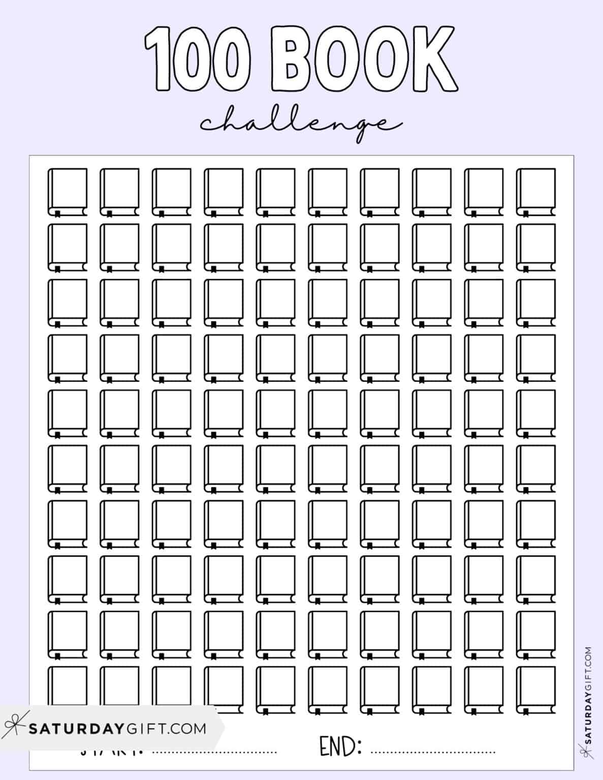 100 Book Challenge Template - 34 Free printables | SaturdayGift