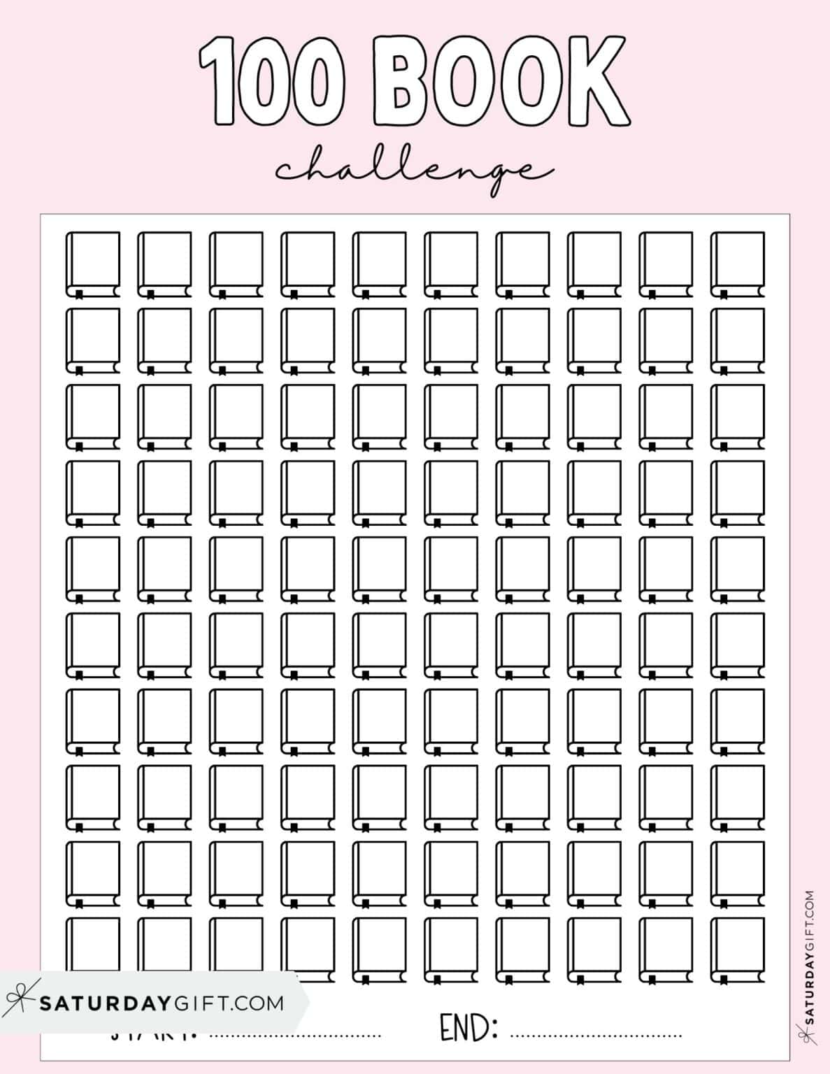 100 Book Challenge Template - 34 Free printables | SaturdayGift