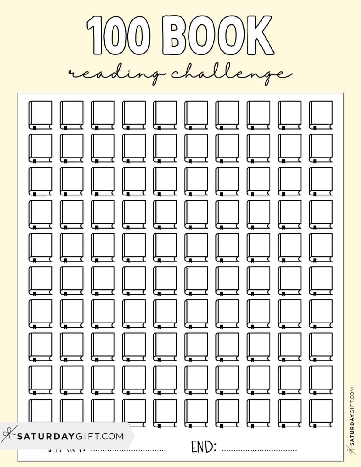 100 Book Challenge Template - 34 Free printables | SaturdayGift