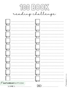 100 Book Challenge Template - 34 Free printables | SaturdayGift