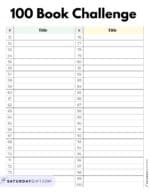 100 Book Challenge Template - 34 Free printables | SaturdayGift