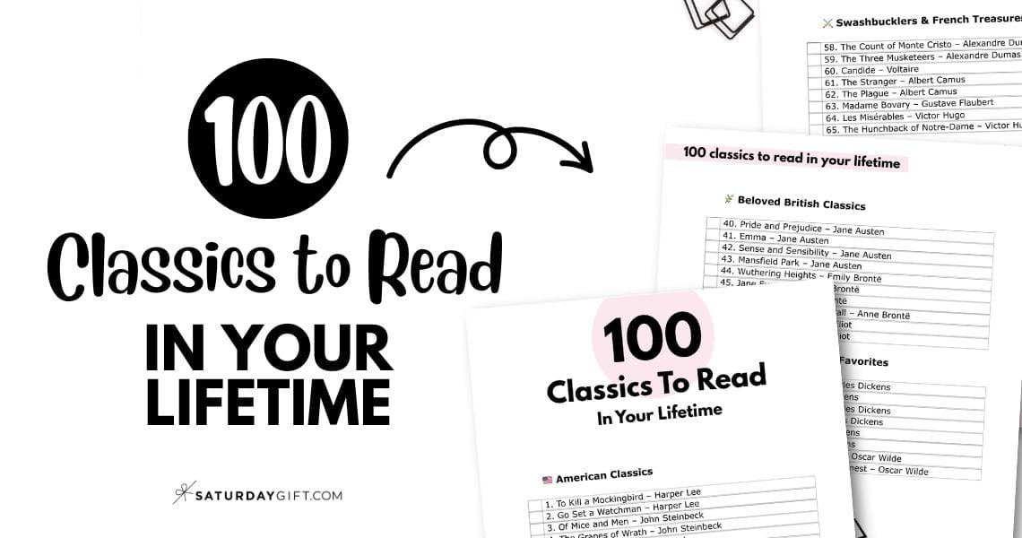 100 Classics To Read In Your Lifetime + Printable List