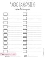 100 Movie Challenge Template - 19 Free printables | SaturdayGift