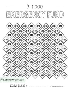 25 Cute & Free Emergency Fund Tracker Printable Templates | SaturdayGift