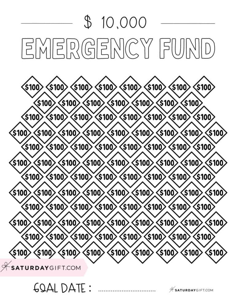 25 Cute & Free Emergency Fund Tracker Printable Templates | SaturdayGift