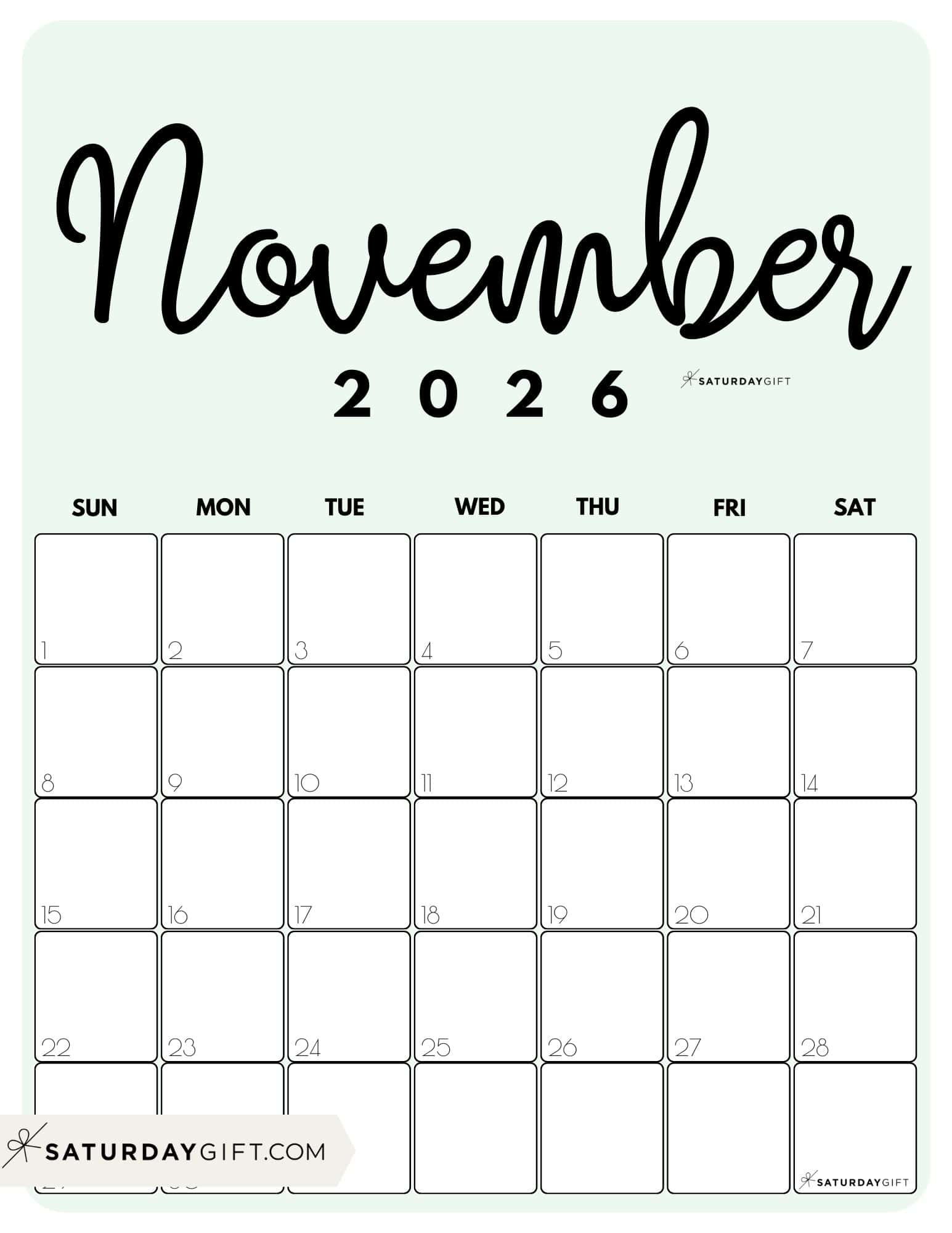 Pretty Pastel Calendars 2026 - Cute Free Printables