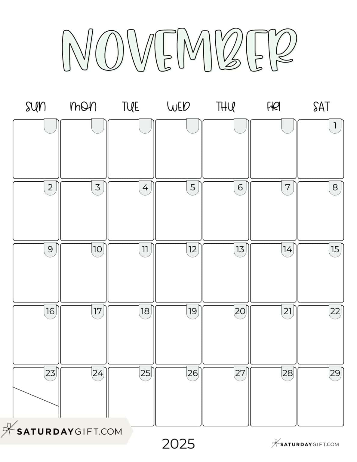 Cute Calendar Template 2025 - Free Aesthetic Printables