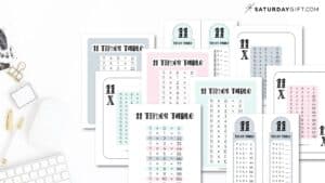 11 Times Table Chart - 15 Cute & Free Printables | SaturdayGift