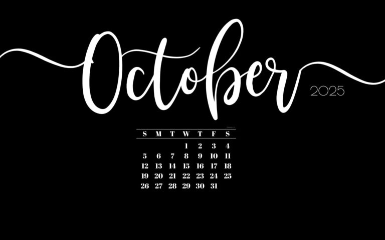 October Desktop Wallpaper - 21 Cute & Free October 2025 Calendar ...