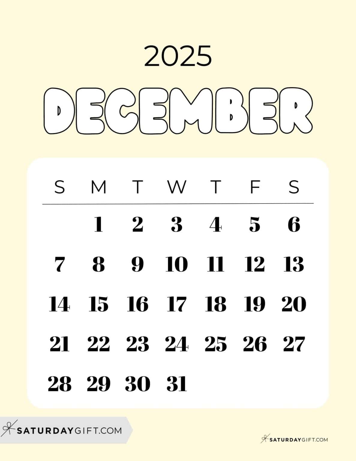 Cute Colorful Calendar Templates 2025 - Free Printables