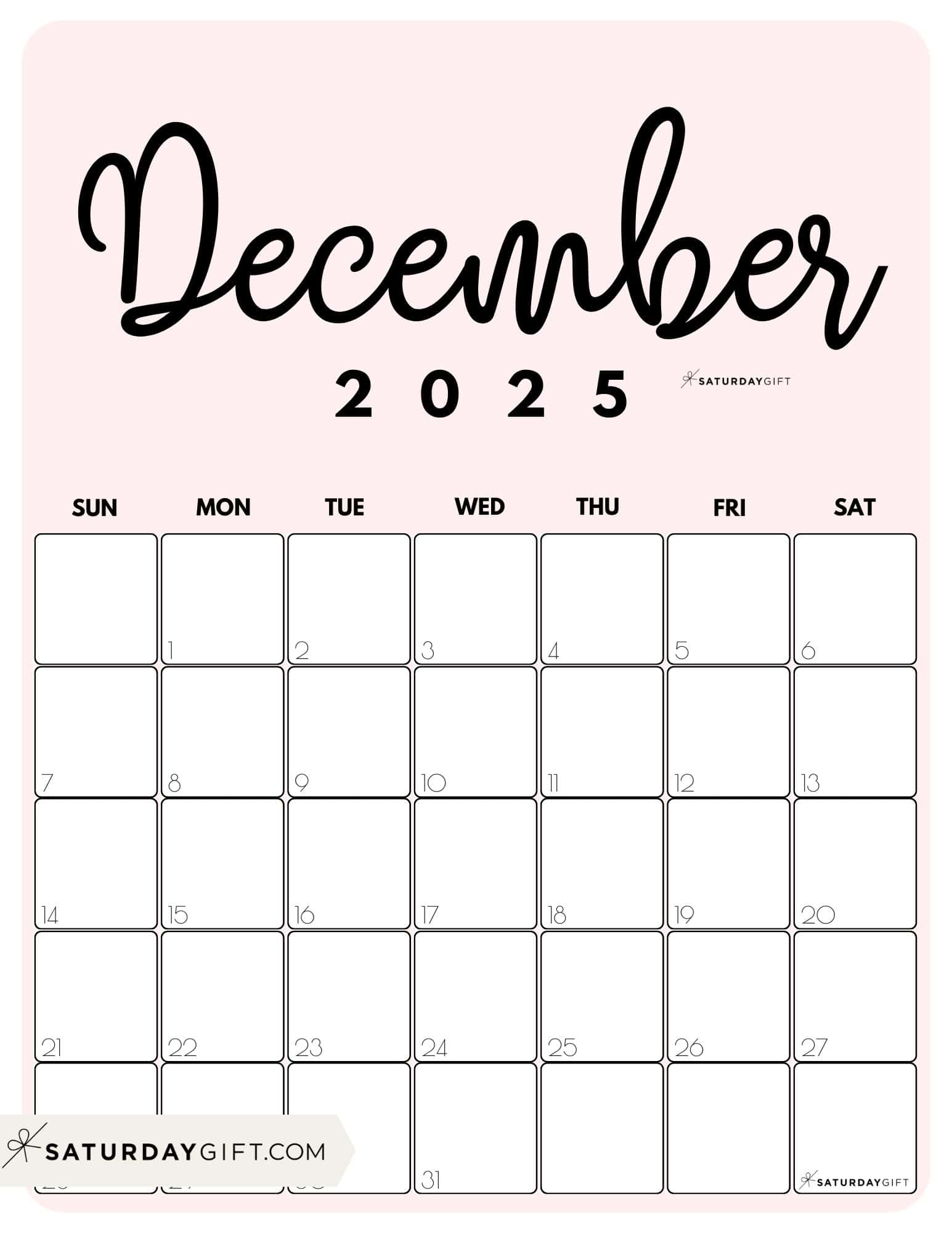 Free Printable Monthly Calendars 2025 in Cute & Aesthetic Pastel Colors