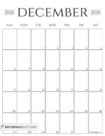 Simple Calendar 2026 - Free Printable Vertical Calendars