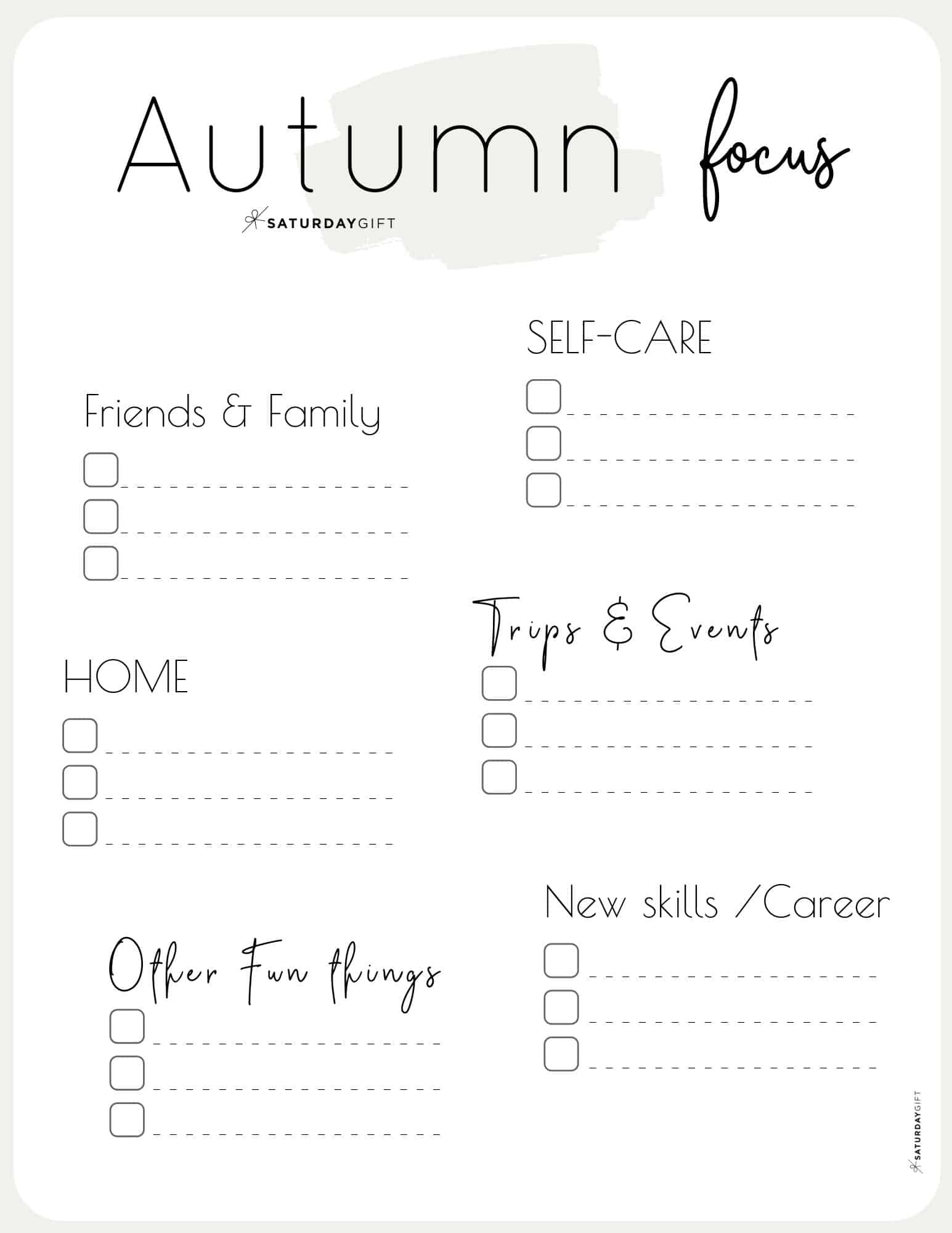 Write down your autumn plans and goals and stay focused {+Worksheet}