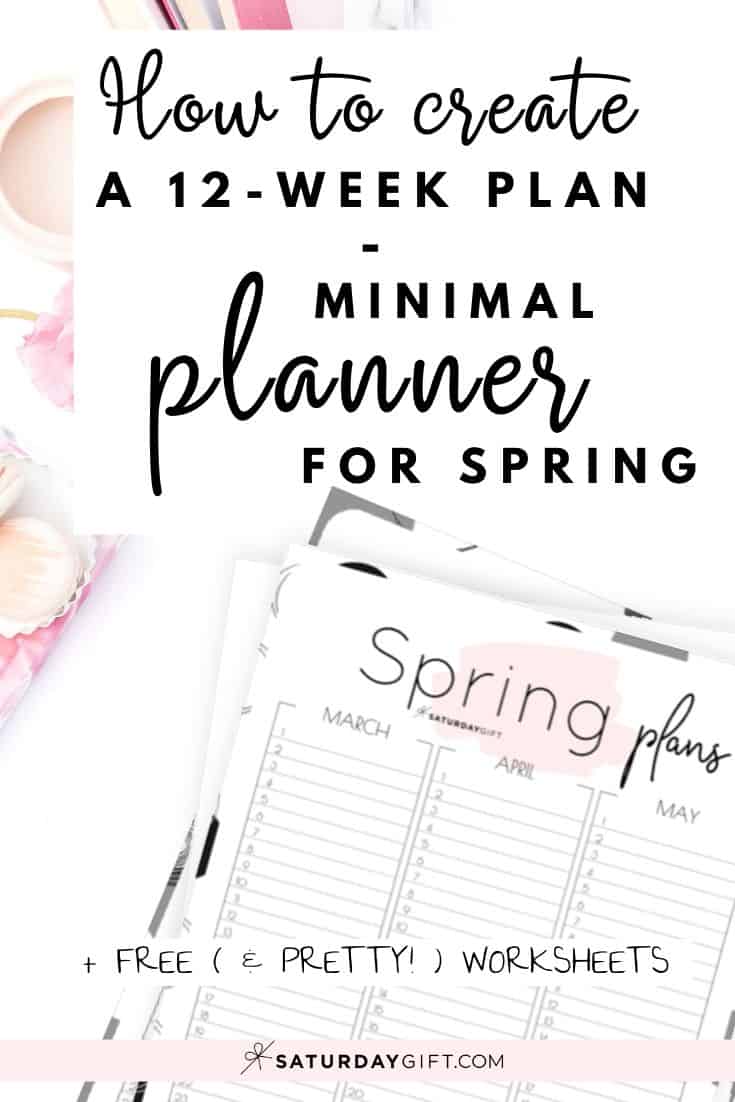 Minimal Spring Planner - Create a 12-week plan for March, April & May