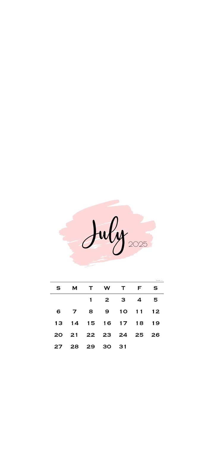 July 2025 Calendar Wallpaper - 38 Cute Backgrounds For Your iPhone