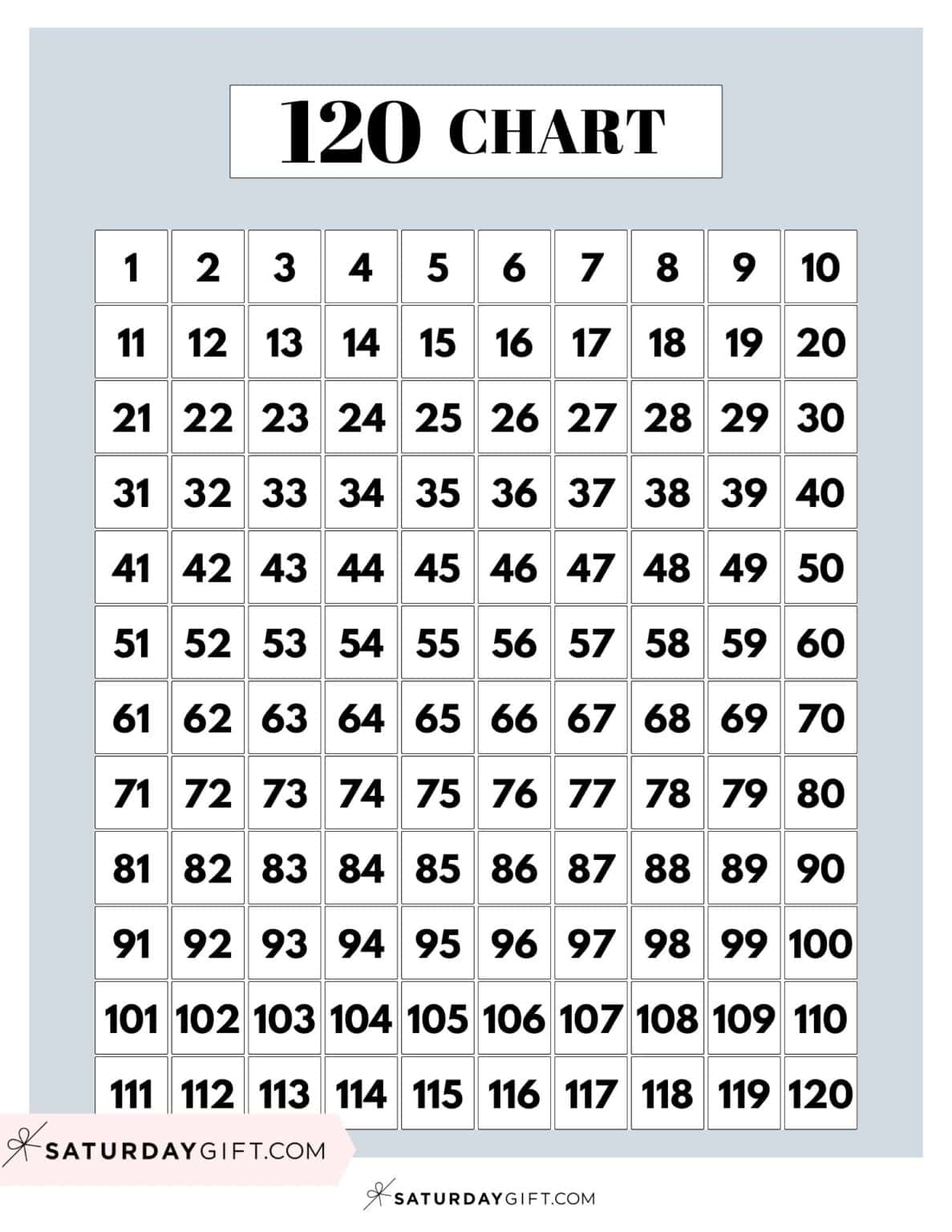 120 Chart Printable - 16 Free Number Charts to 120 Worksheets ...