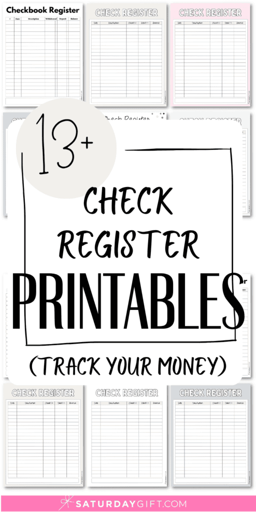 Printable Check Register - Free Checkbook Register Templates