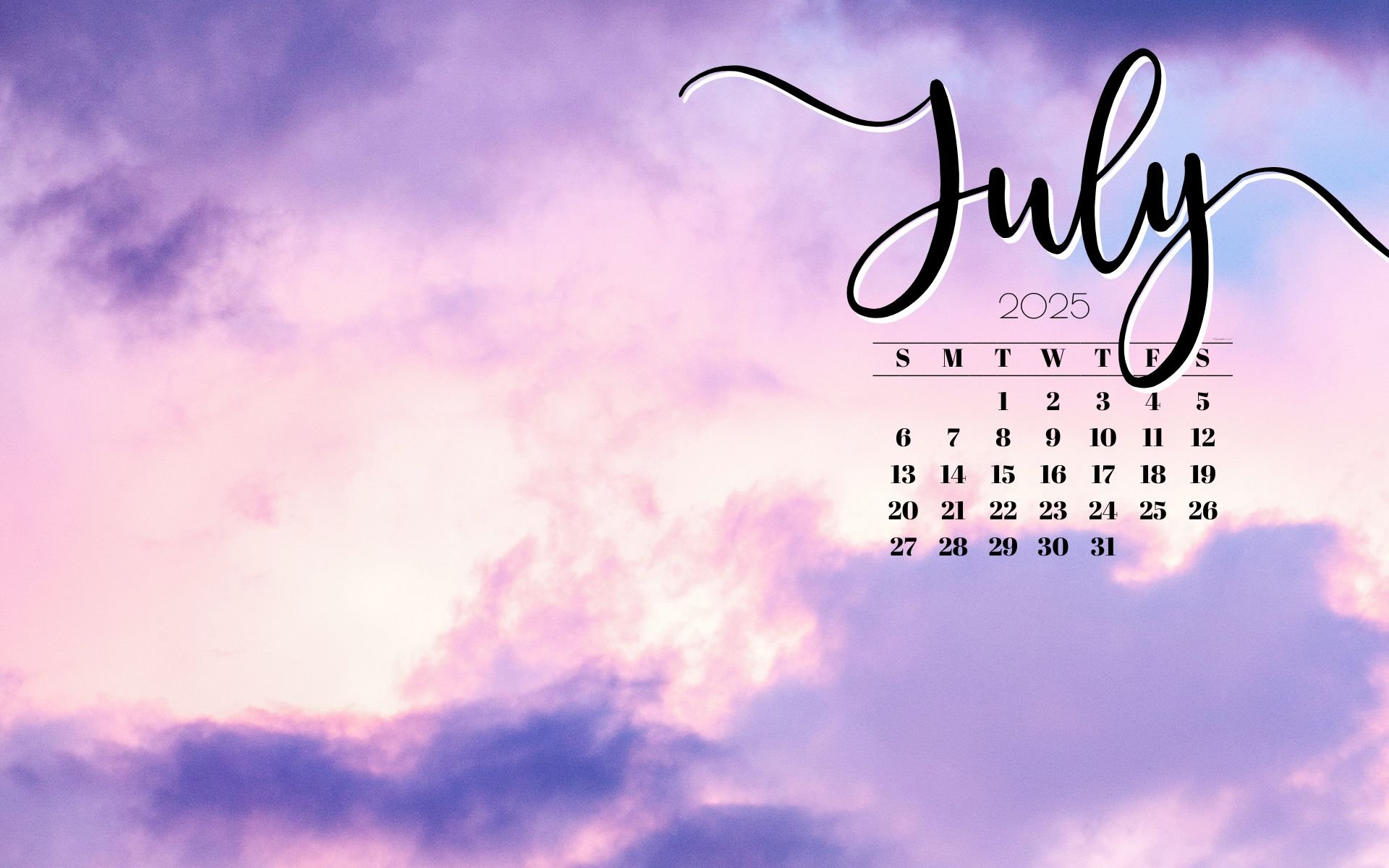 July Desktop Wallpaper - 21 Cute & Free July 2025 Calendar Backgrounds