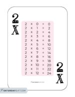 2 Times Table Chart - 15 Cute & Free Printables | SaturdayGift