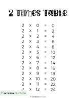 2 Times Table Chart - 15 Cute & Free Printables | SaturdayGift