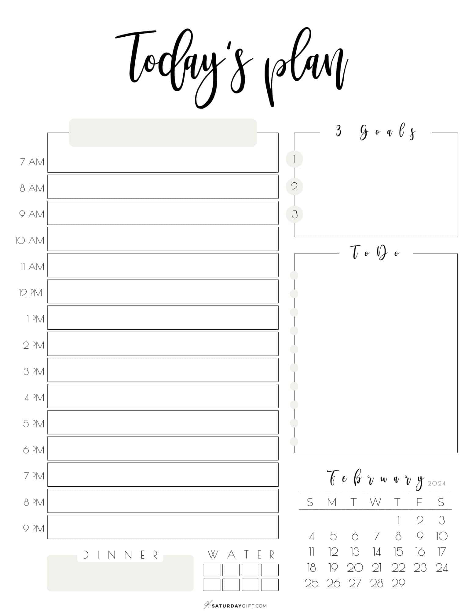 Today's Plan Printable - 12 Cute & Free Today's Plan of Action ...