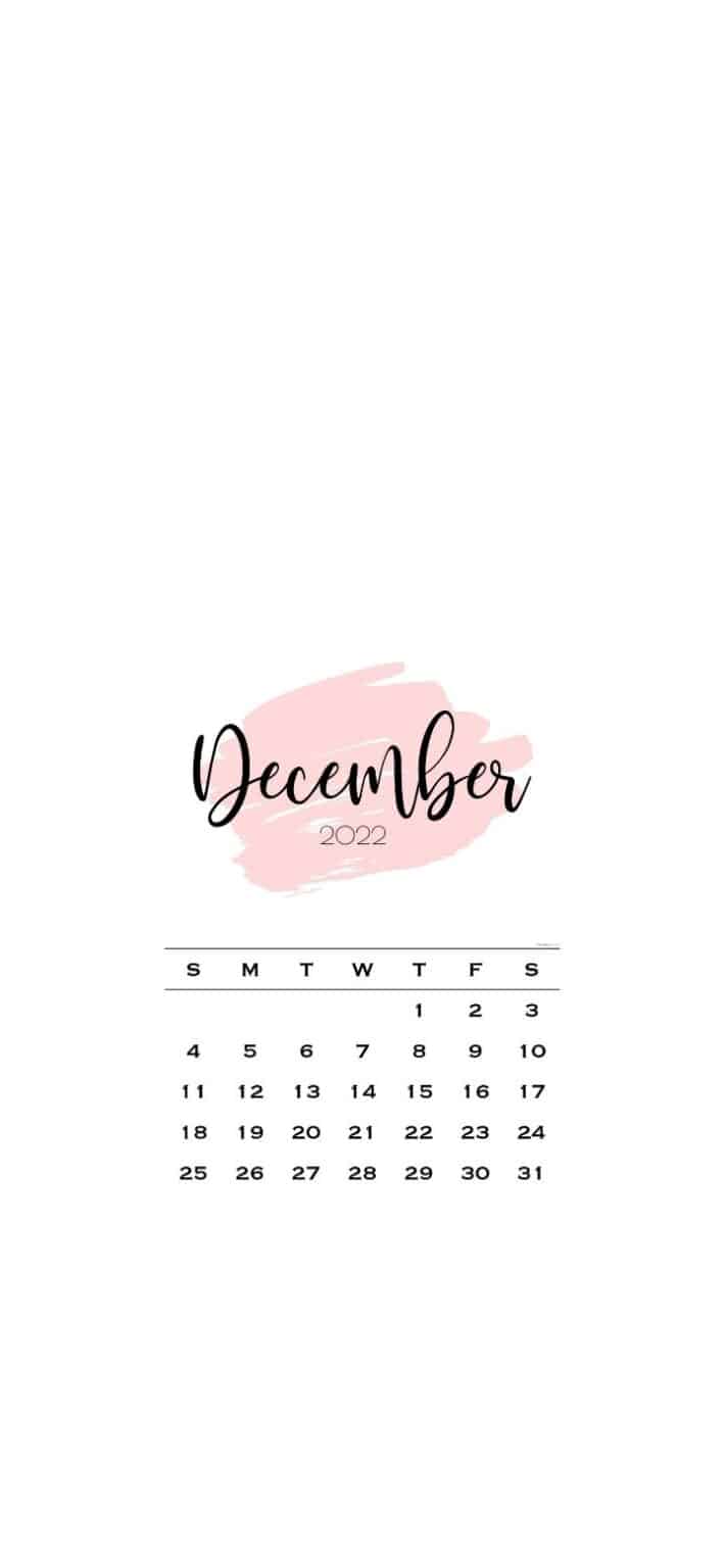 December 2022 Calendar Wallpaper - 48 Cute iPhone Backgrounds