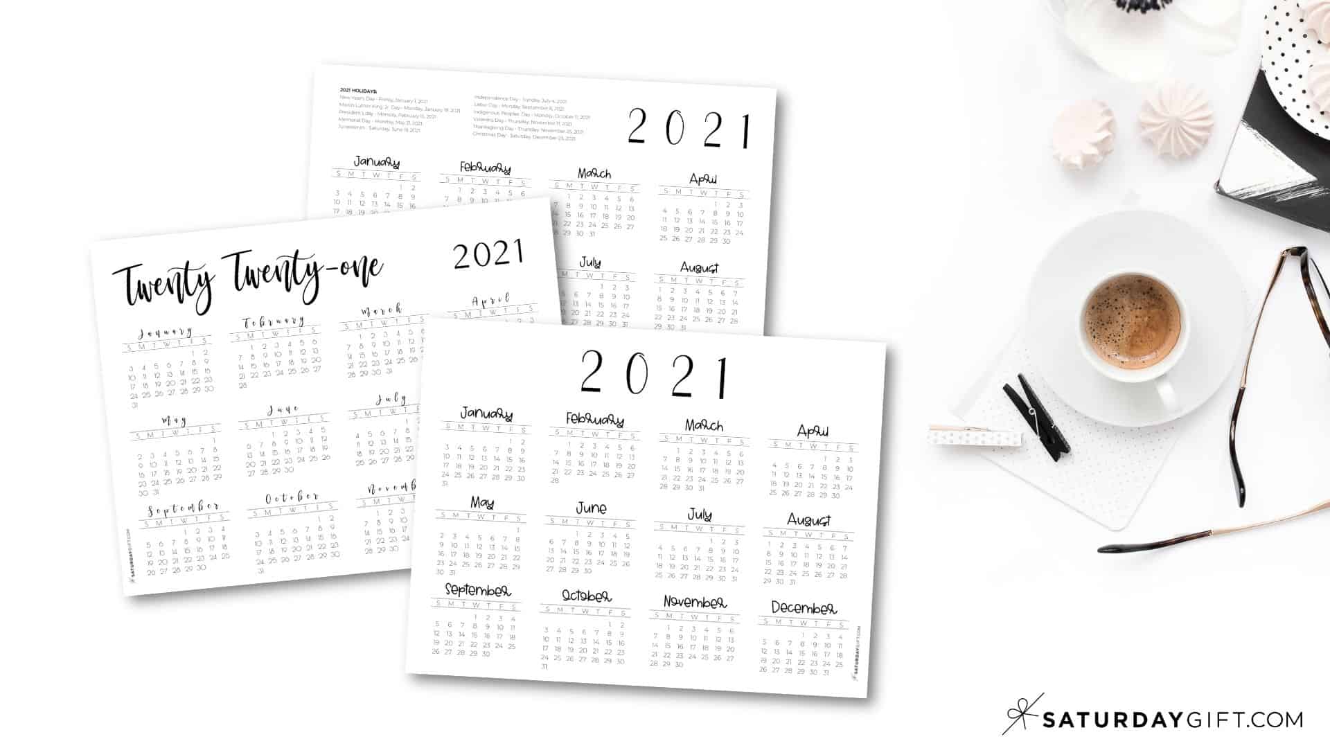 2021 Calendar Printable - Cute & Free 2021 Yearly Calendar Templates