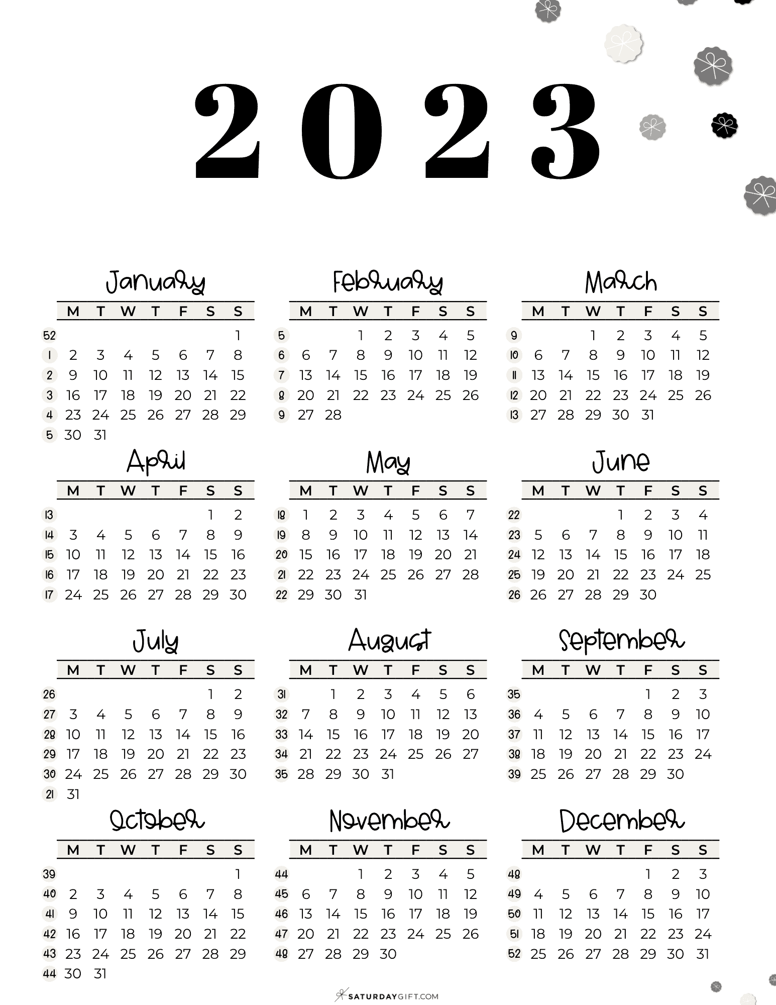 Numbered 2024 Calendar November 2024 Calendar