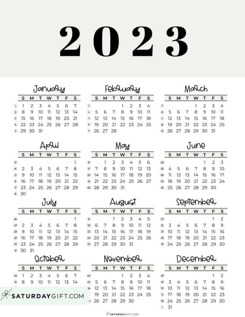 2023 Calendar Printable Cute Printable World Holiday