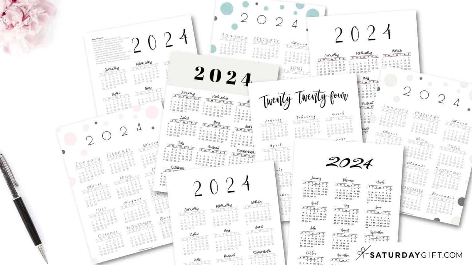 Free Printable Yearly Calendars — One Page Year at a Glance