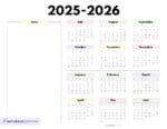 25/26 School Year Calendar printables - 17 Academic Calendars 2025-2026